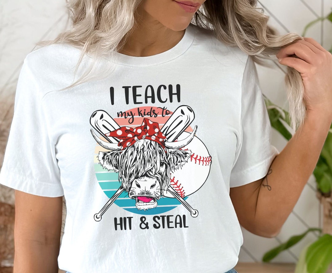 Cute Softball Mom Highland Cow T Shirt Highland Cow Baseball - Etsy