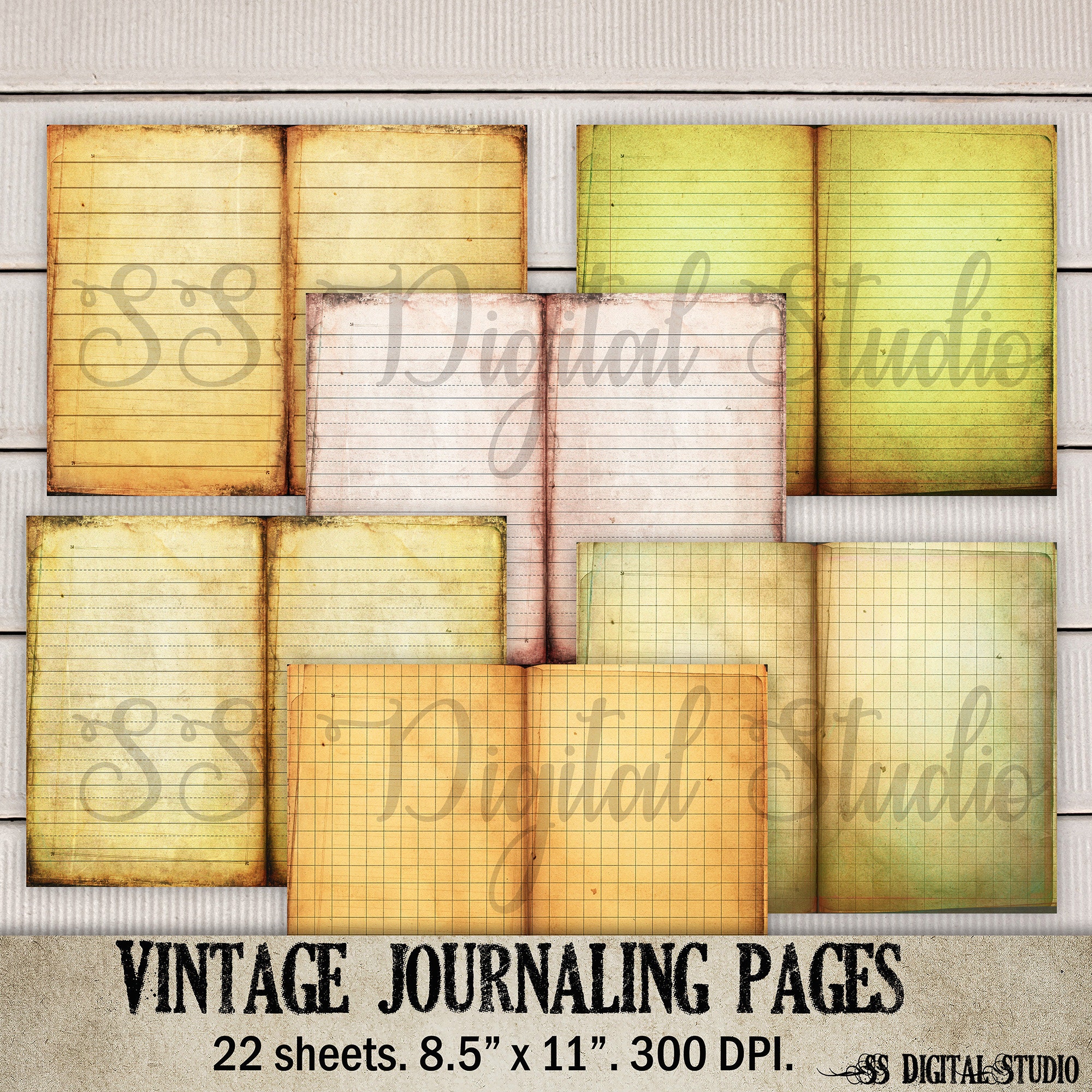 Landscape Journal Writing Paper Notebook Digital Paper | Etsy
