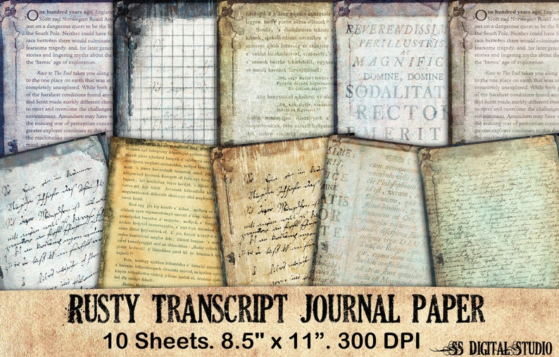 Grunge Rusty Vintage Transcript Script Handwritten - Etsy