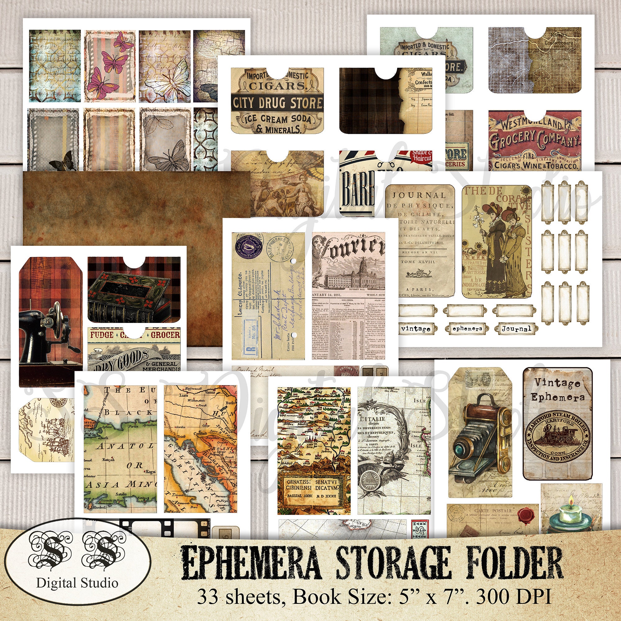 Ephemera Storage Booklet Folder Folio Junk Journal Kit - Etsy UK
