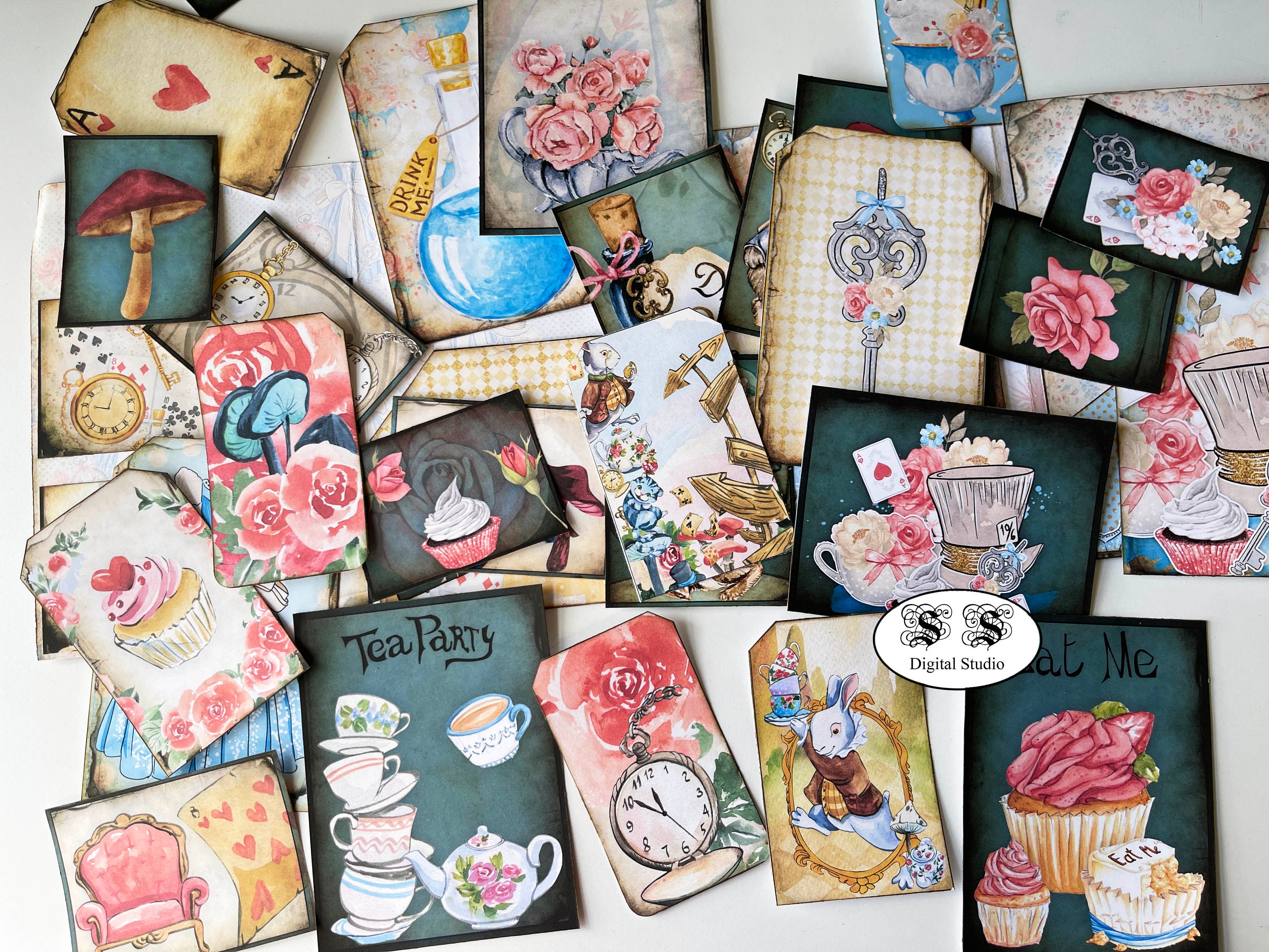 Alice in Wonderland Journal Insert Folio Tea Party Folder - Etsy