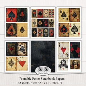 Printable Poker Scrapbook , Journal Paper - Instant Download - Etsy