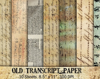 Vintage Antique Junk Journal Paper Transcript Scripted | Etsy