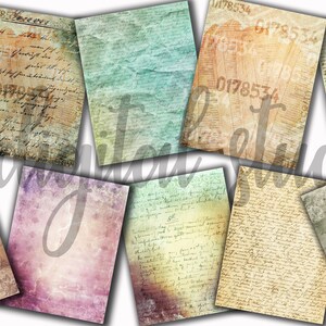 Vintage, Antique Junk Journal Paper, Transcript, Scripted Note ...