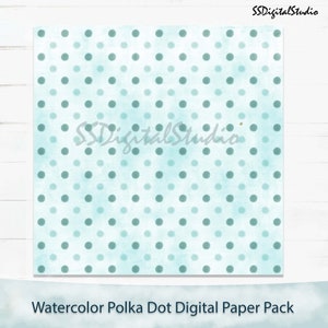 Watercolor, Polka Dots, Pastels, Holiday, Digital Paper Pack, Card ...