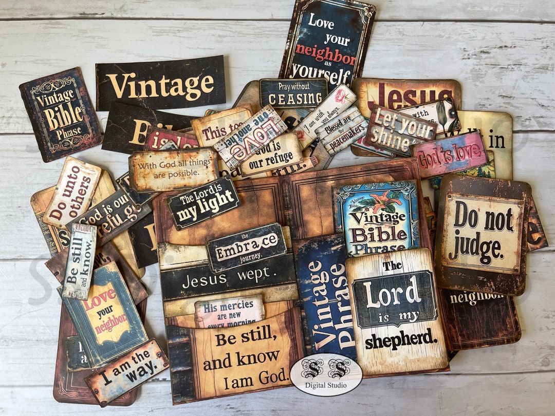 Printable Bible Phrase Ephemera for Junk Journals - Vintage-inspired ...