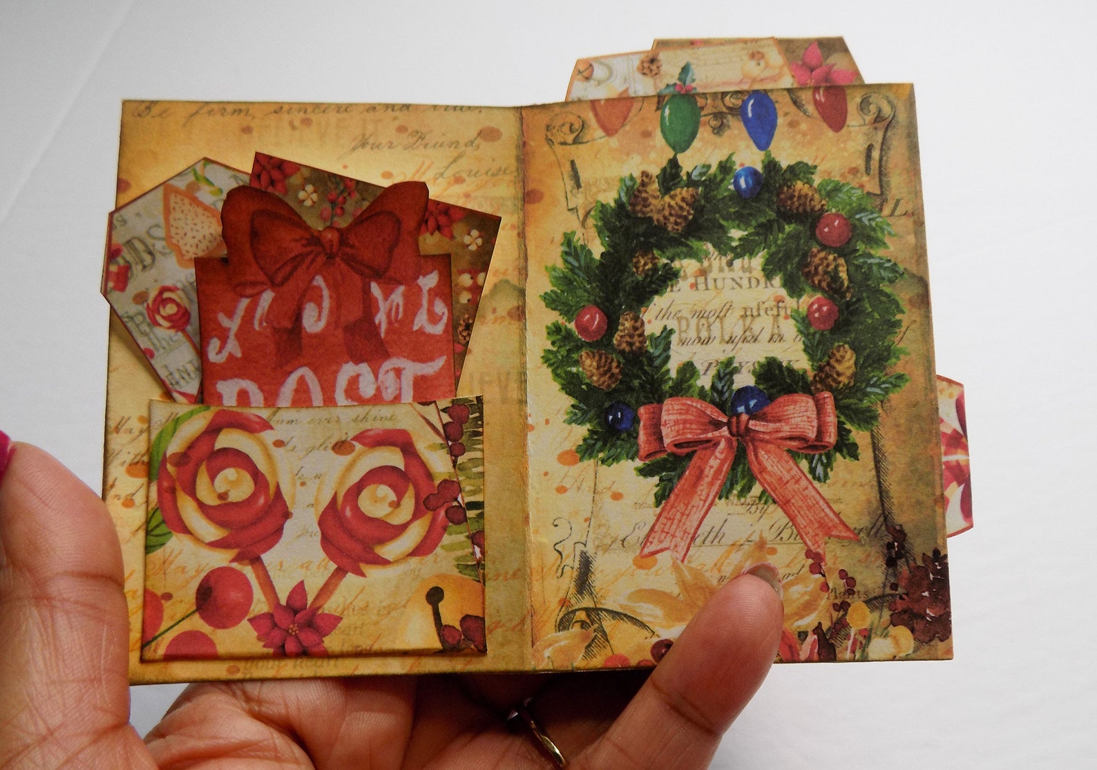 Christmas Mini Book Cute Joyful Santa Mini Book Notebook - Etsy
