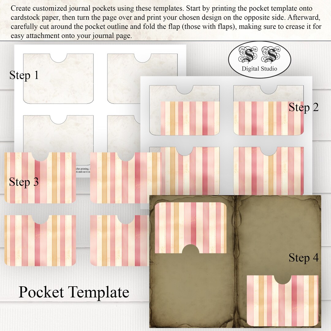 Template: Creative Journal Pockets in Various Sizes & Designs - Etsy