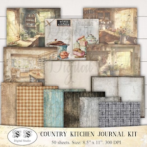 Country Kitchen Journal Kit, Journal Page, Journal Kit, Vintage ...
