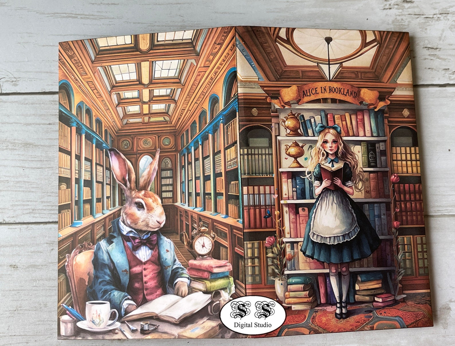 Alice in Bookland Folio Journal , Folder, Junk Journal, Ephemera ...