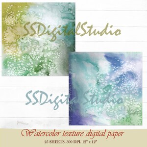 Watercolor, Background, Texture, Vibrant Color, Digital Paper Pack ...