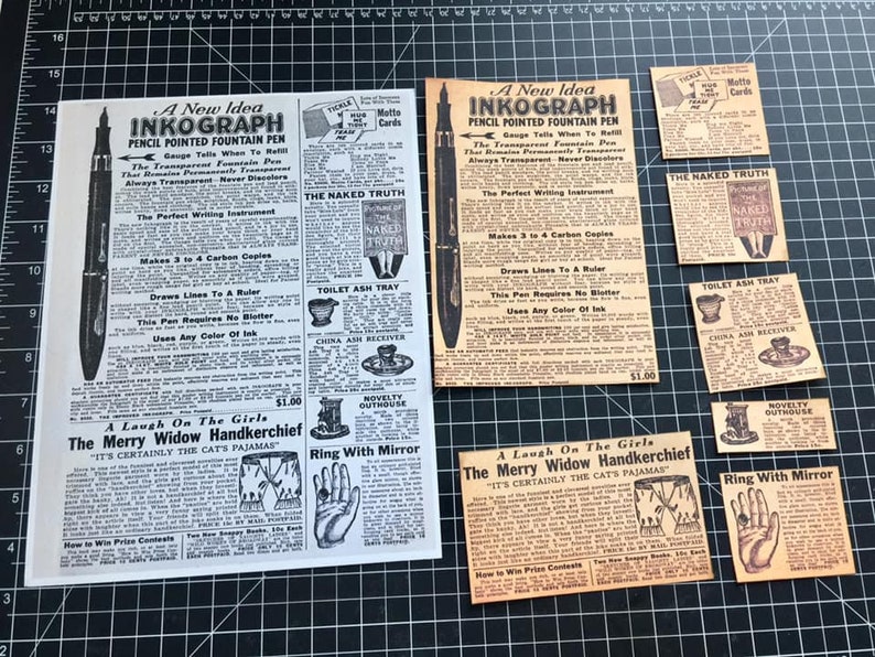 SET 01 Gray Scale Vintage Collage Paper Ephemera Script | Etsy