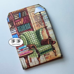 24 Book Themed Tags, Loaded Pocket Tags, Junk Journal Kit, Ephemera ...