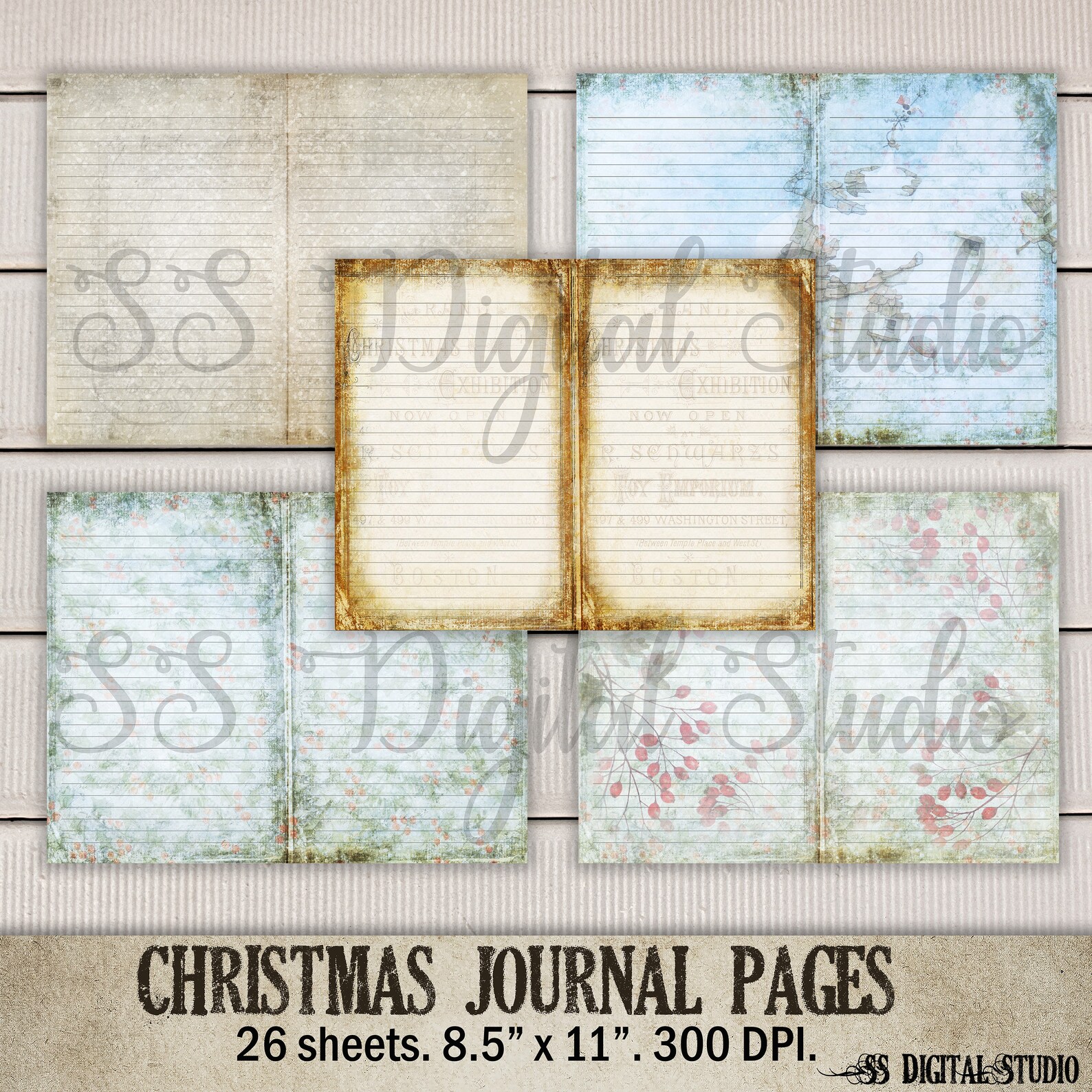 White Christmas Journal Kit Vintage Junk Journal Kit - Etsy