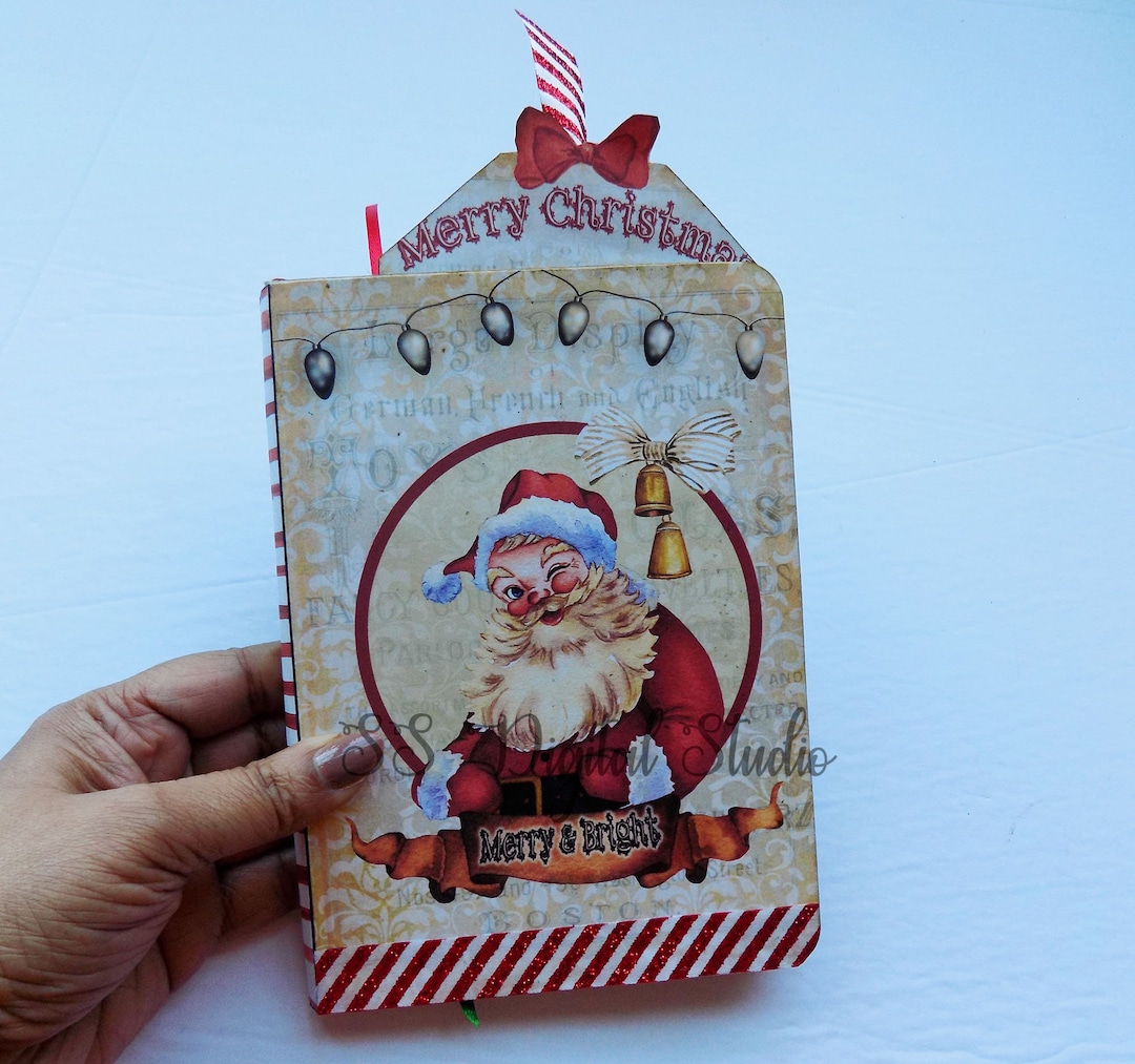 DIY Santa Pocket Folio Journal Kit: Christmas Notebook (digital ...