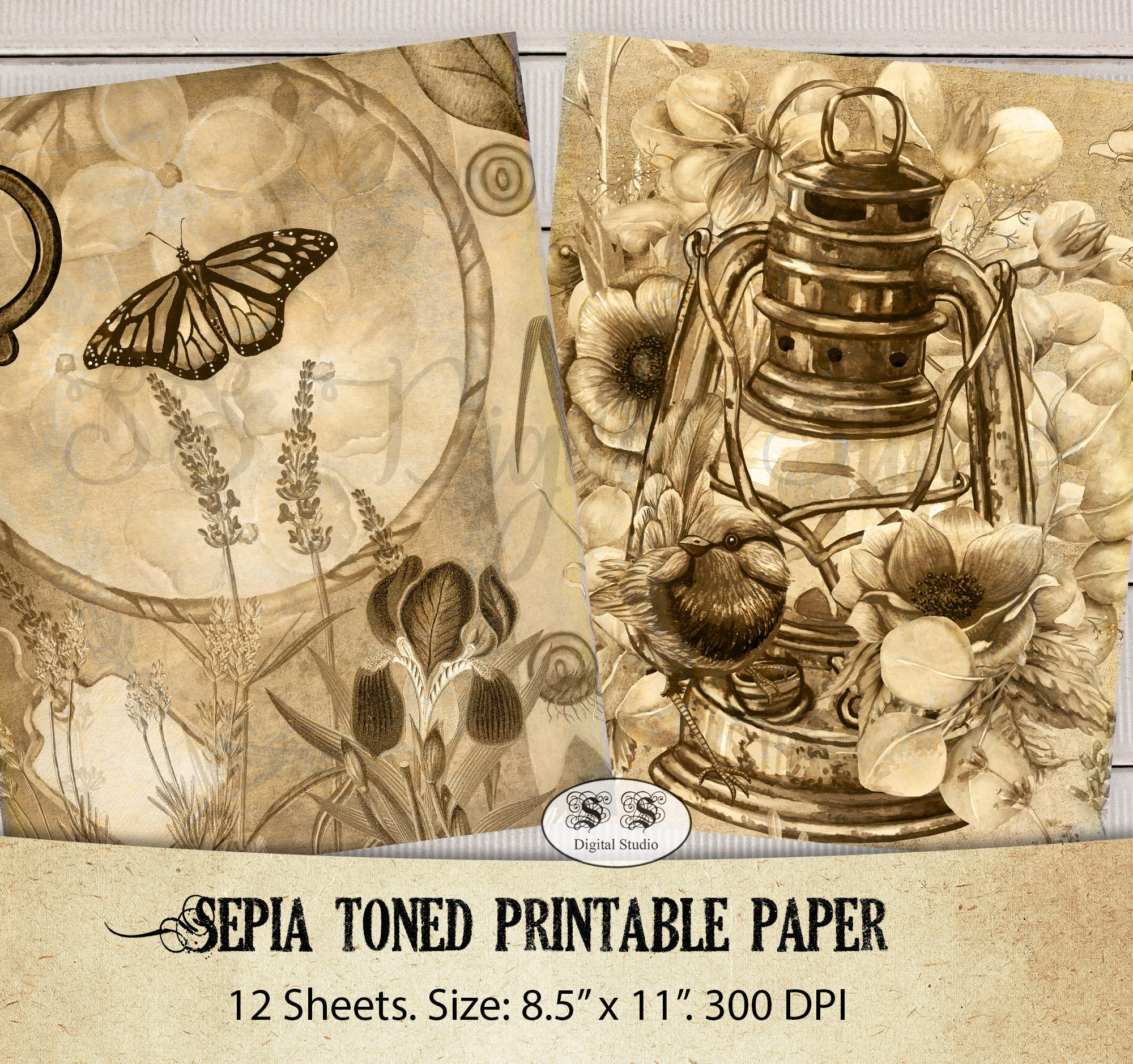 Sepia Toned Printable Paper Vintage Digital Paper - Etsy
