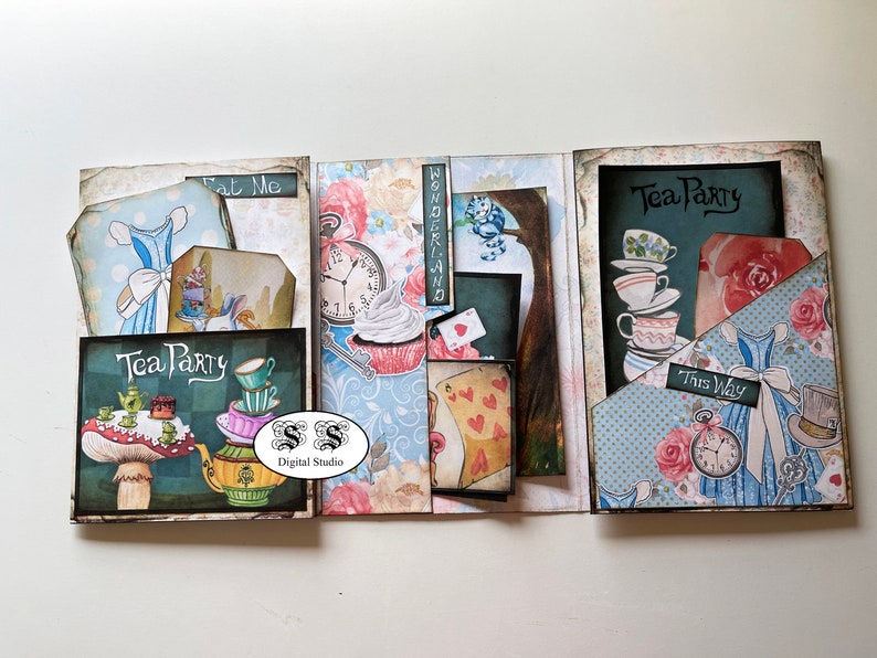Alice in Wonderland Journal Insert Folio Tea Party Folder - Etsy