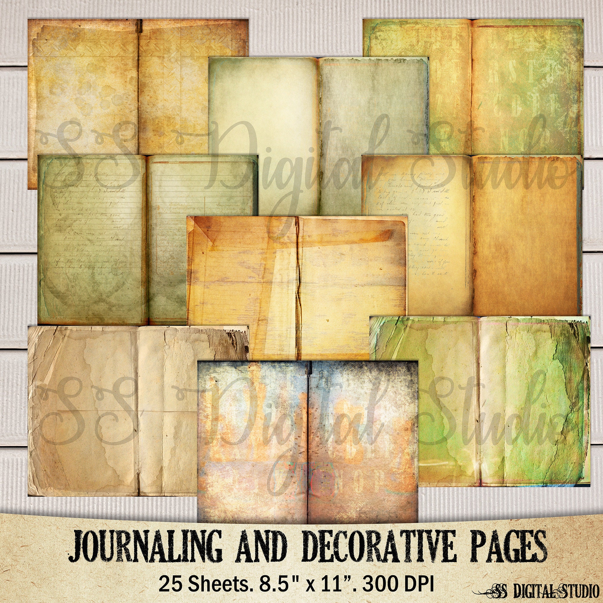 25 Sheets Masculine journal pages Lined and plain pages | Etsy