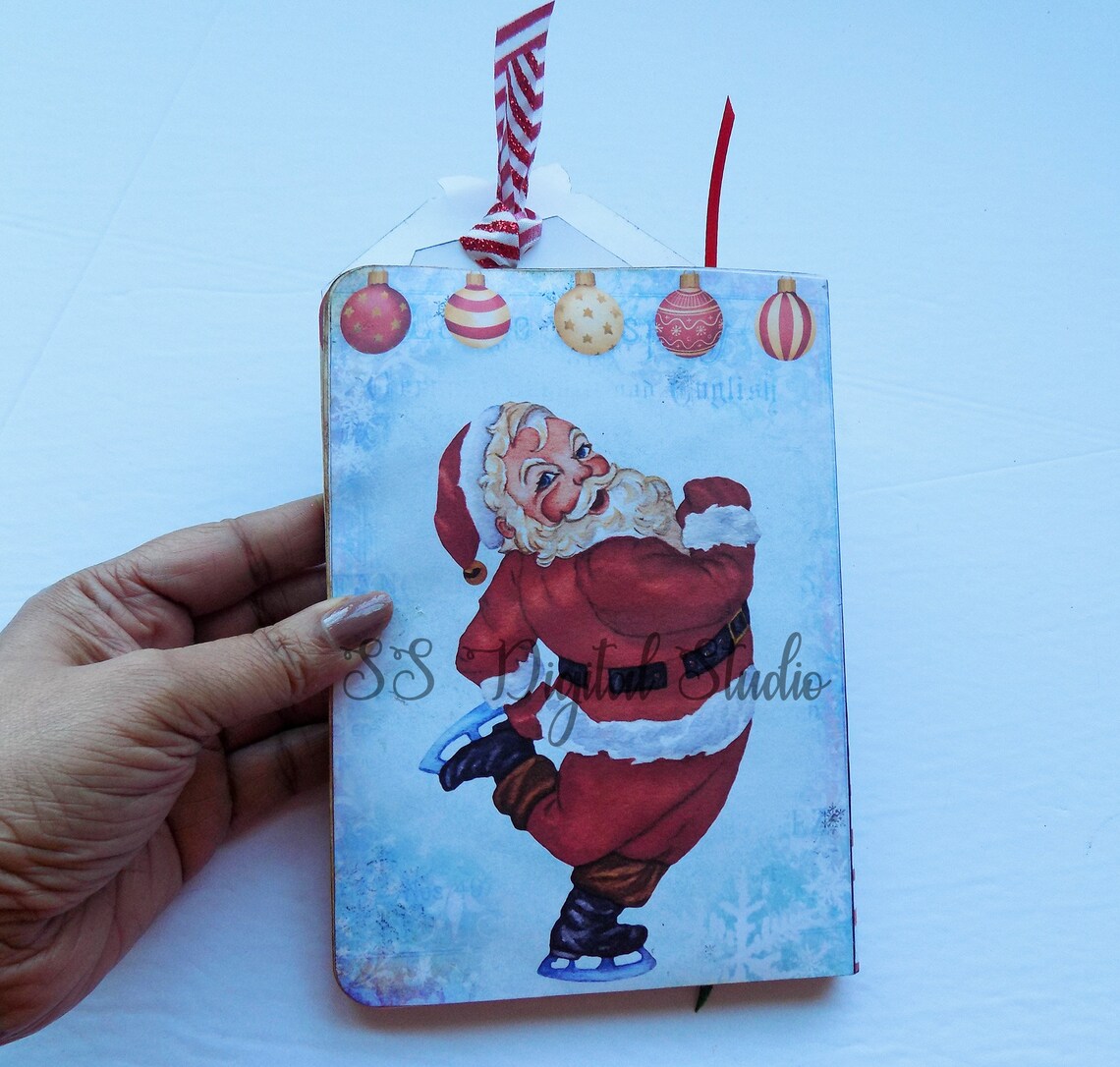 DIY Santa Pocket Folio Journal Kit: Christmas Notebook (digital ...