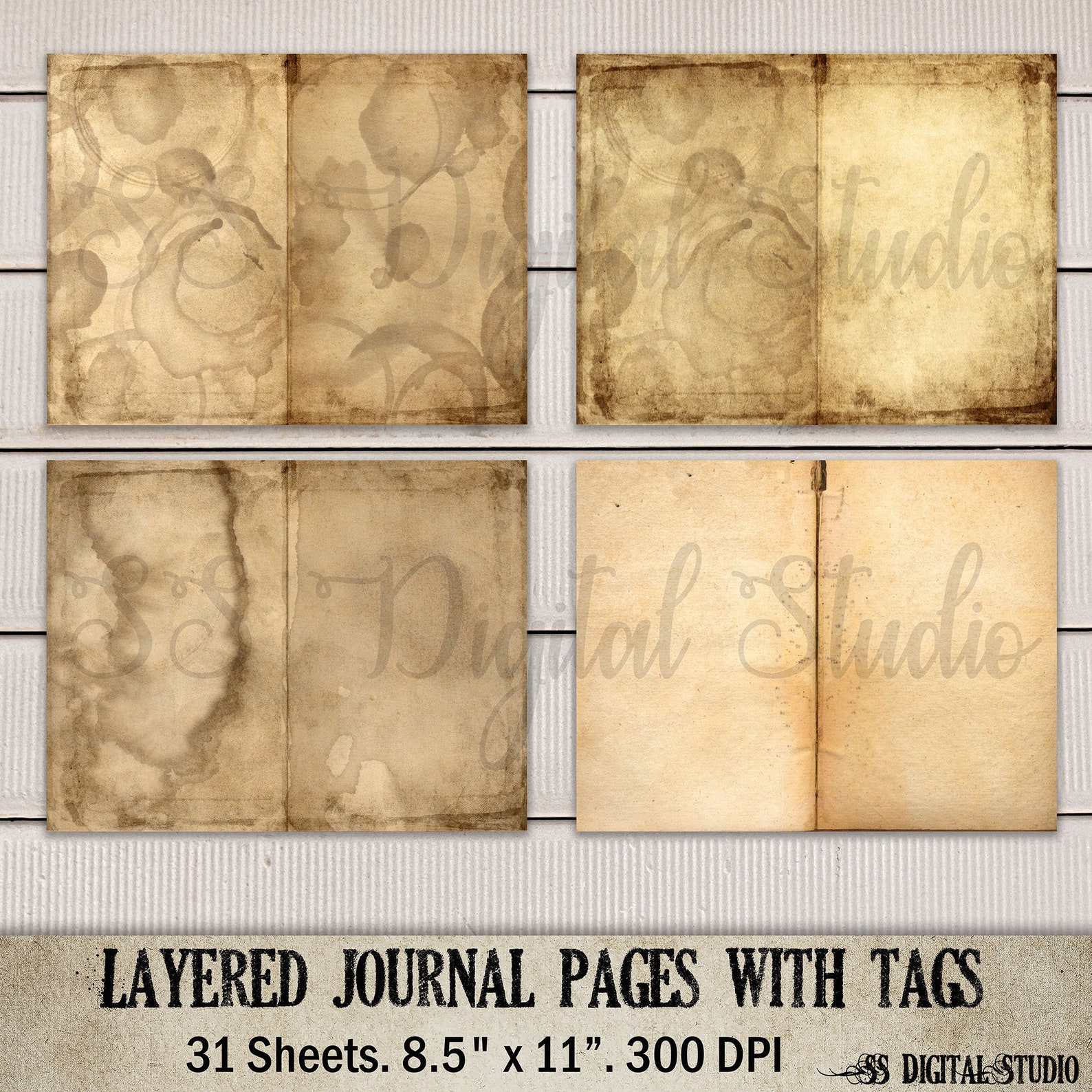 Layered Journal Pages, Printable Junk Journal, Digital Journal Kit ...