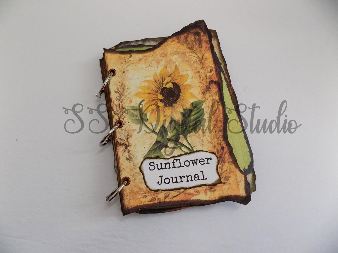 Sunflower Journal, Traveler Notebook, Junk Journal, DIY Project, Book ...