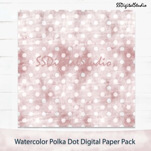 Watercolor, Polka Dots, Pastels, Holiday, Digital Paper Pack, Card ...
