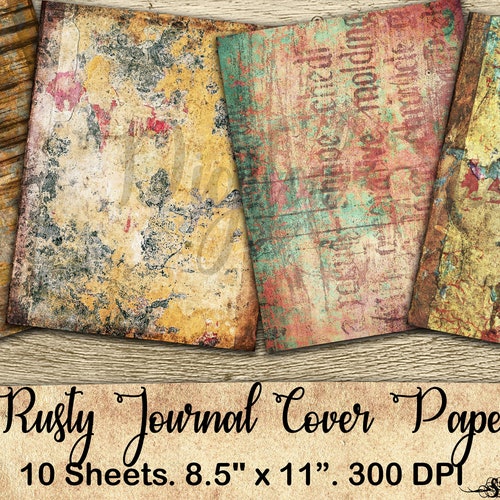 10 Sheets Rusty Journal Covergrunge Paper Vintage - Etsy