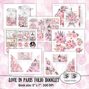 Love in Paris Folio Booklet, Valentine, Romance, Couple, Wedding ...