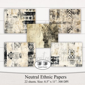 Neutral Color Ethnic Landscape Printable Paper - Instant Download - Etsy