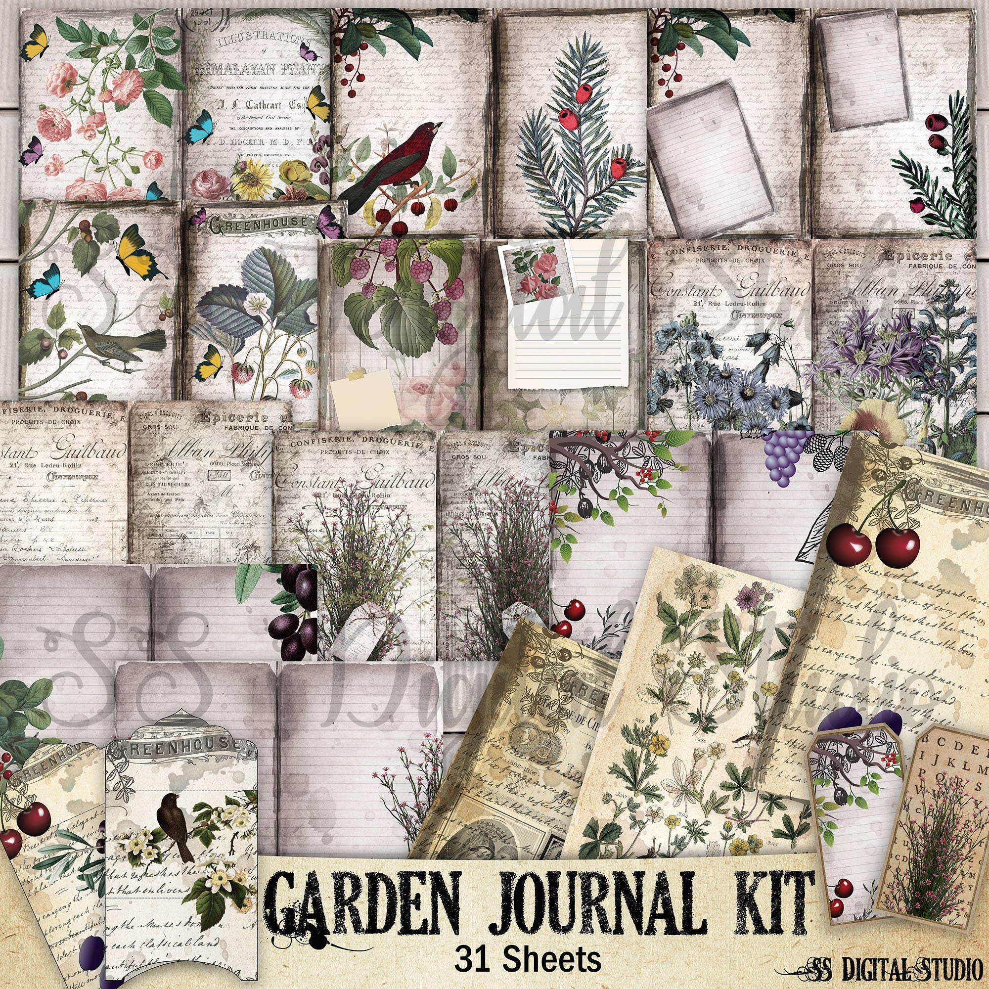 Garden Journal Kit Printable Journal Pages Digital Journal - Etsy