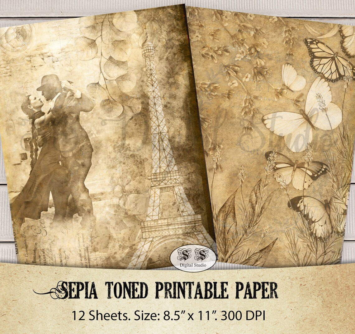 Sepia Toned Printable Paper Vintage Digital Paper - Etsy