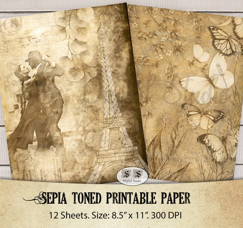 Sepia Toned Printable Paper Vintage Digital Paper - Etsy