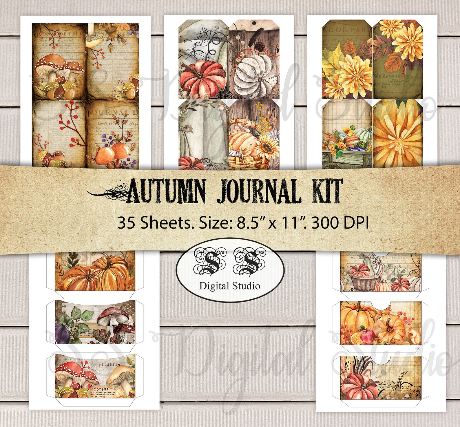 Rustic Autumn Journal Kit Autumn Junk Journal Kit Printable - Etsy