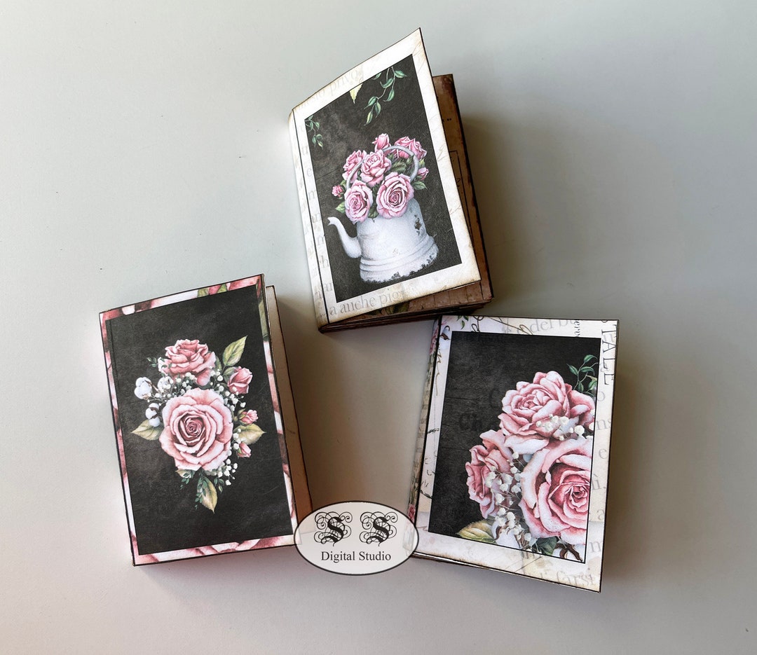 Vintage Rose Mini Book Kit: Printable Dollhouse Journal (PDF) - Etsy