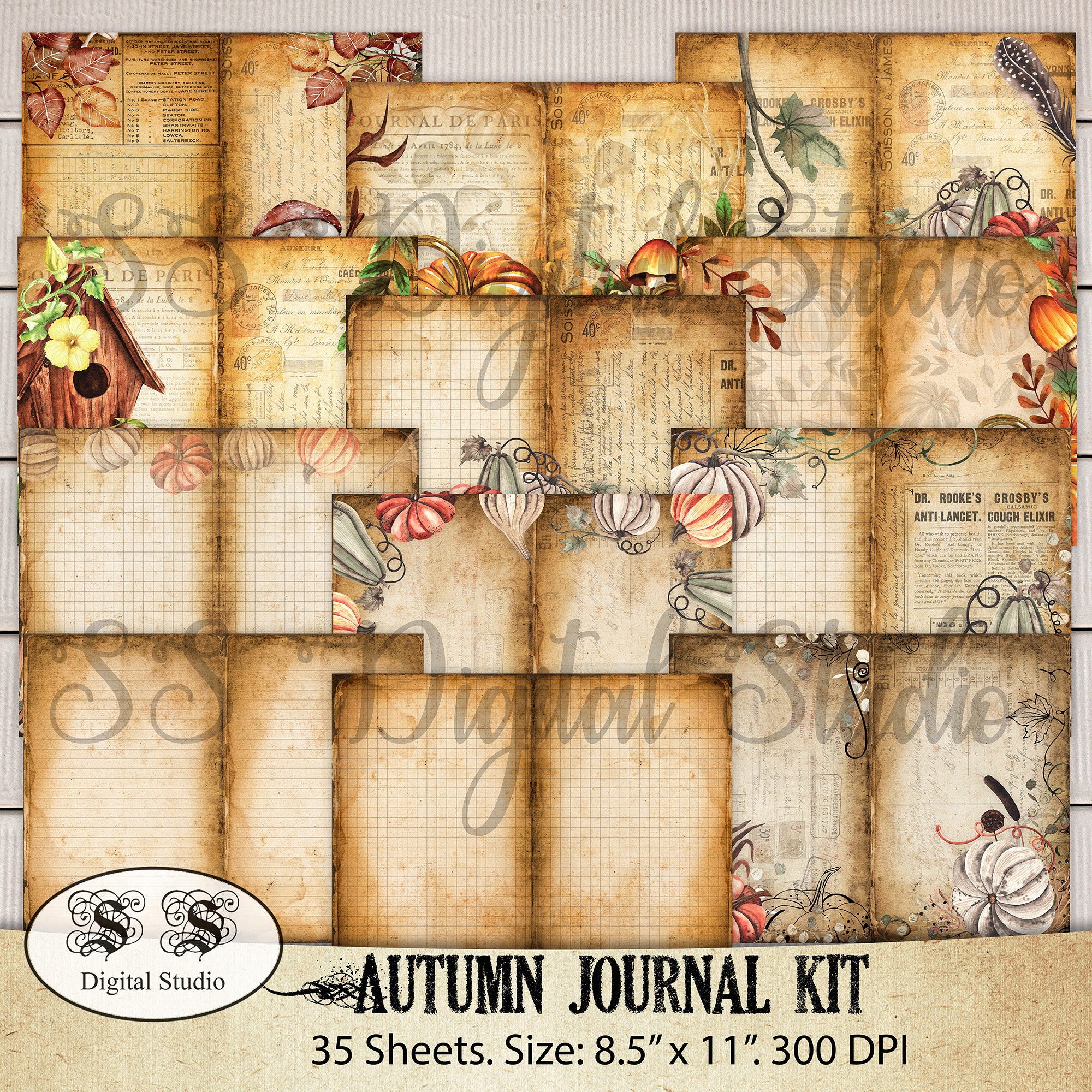 Rustic Autumn Journal Kit Autumn Junk Journal Kit Printable - Etsy