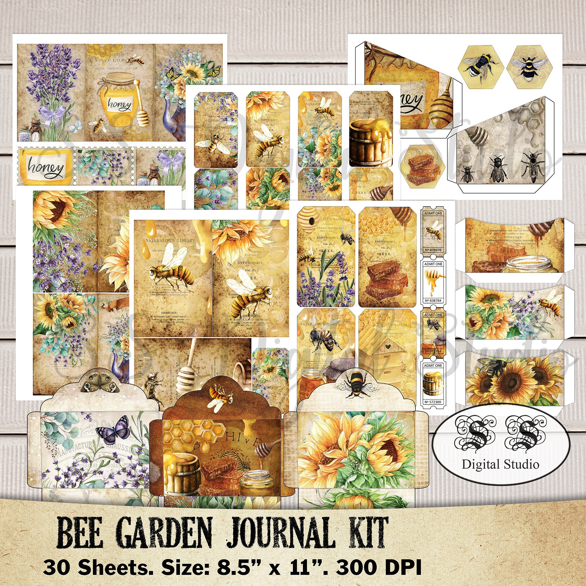 30 Sheets Busy Bee Journal Kit Journal Pages Bee Keeper - Etsy