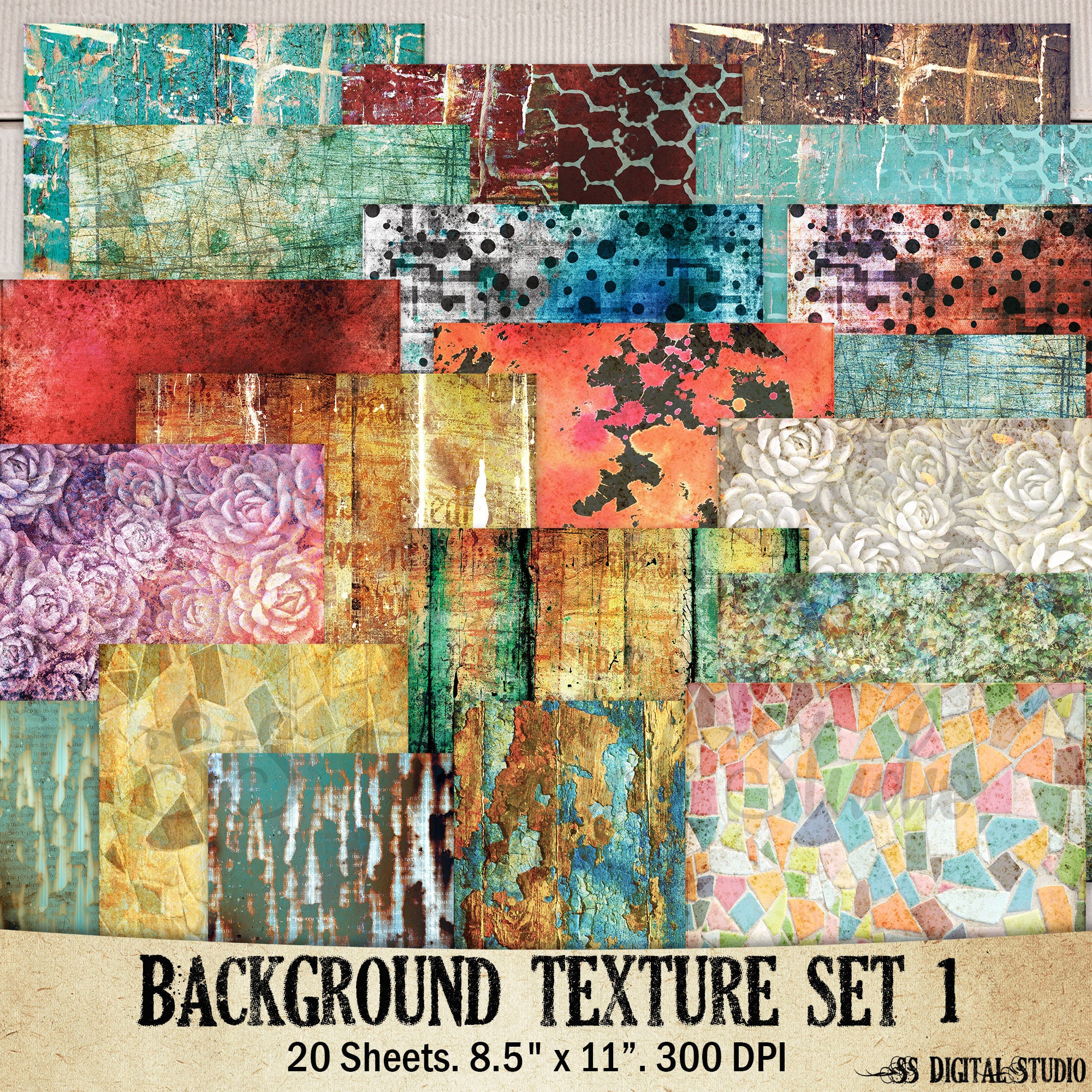 20 Sheets Rusty Journal Cover Grunge Paper Vintage | Etsy