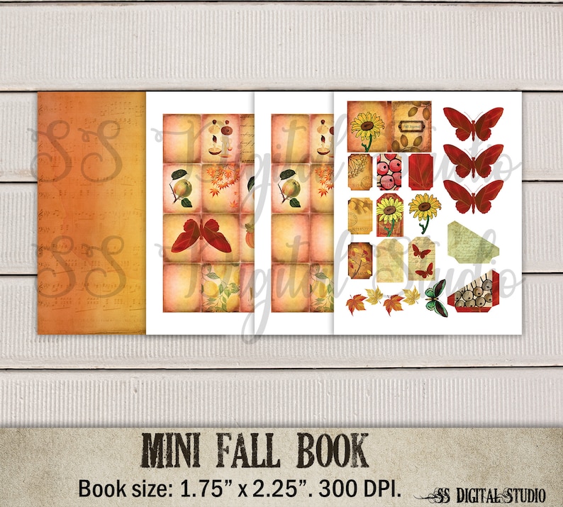 Mini Fall journal kit Autumn Junk Journal Kit Printable | Etsy
