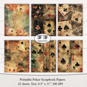 Printable Poker Scrapbook , Journal Paper - Instant Download - Etsy