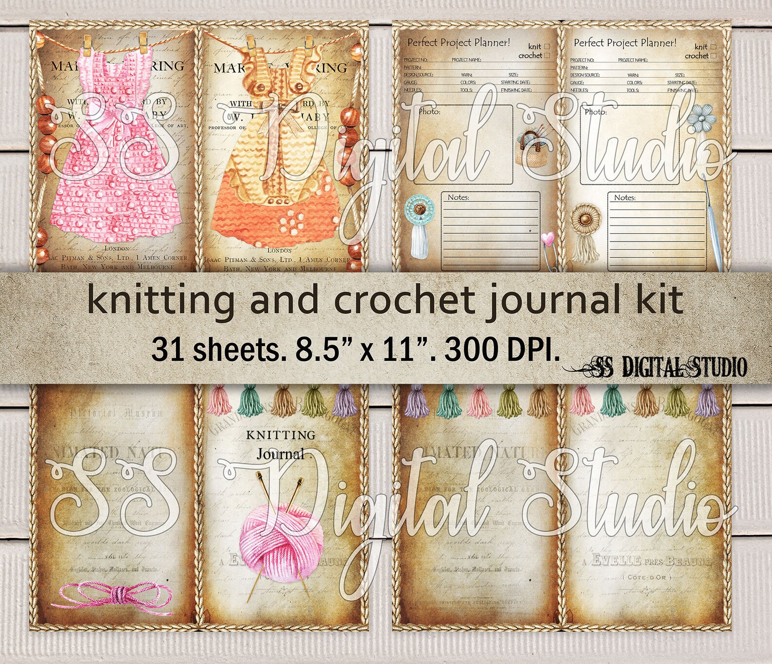 Knitting Crochet Journal Page Needle Work Journal Kit - Etsy