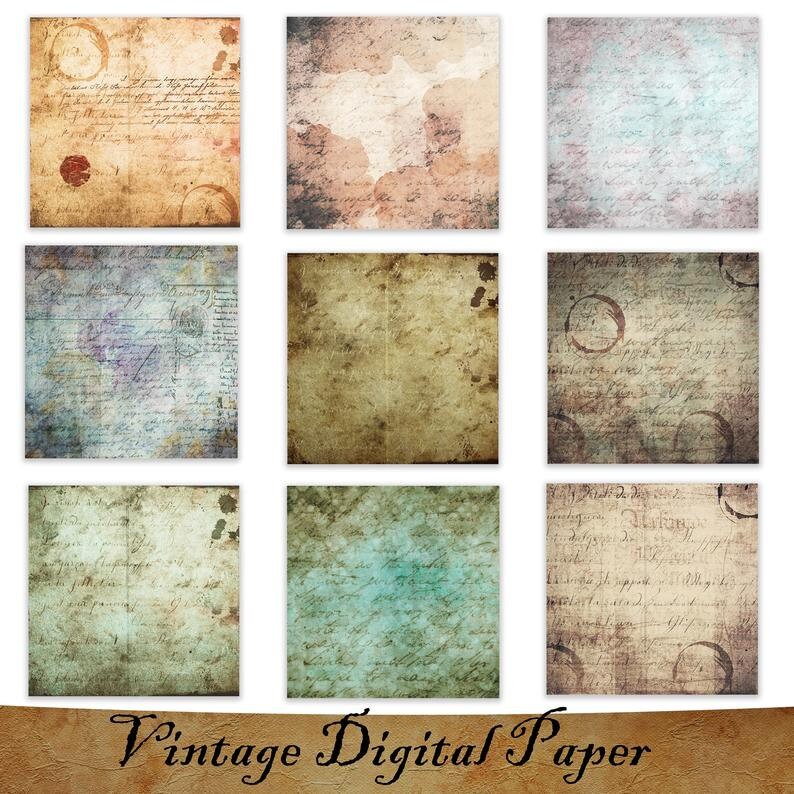 Vintage Digital Paper Pack Junk Journal Antique - Etsy