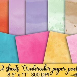 Watercolor, Background, Texture, Vibrant Color, Digital, Paper Pack ...