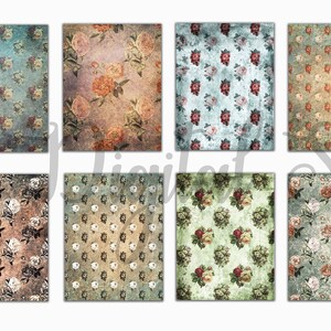 Grunge, Flower, Pattern,shabby, Vintage, Digital, Paper, Background ...