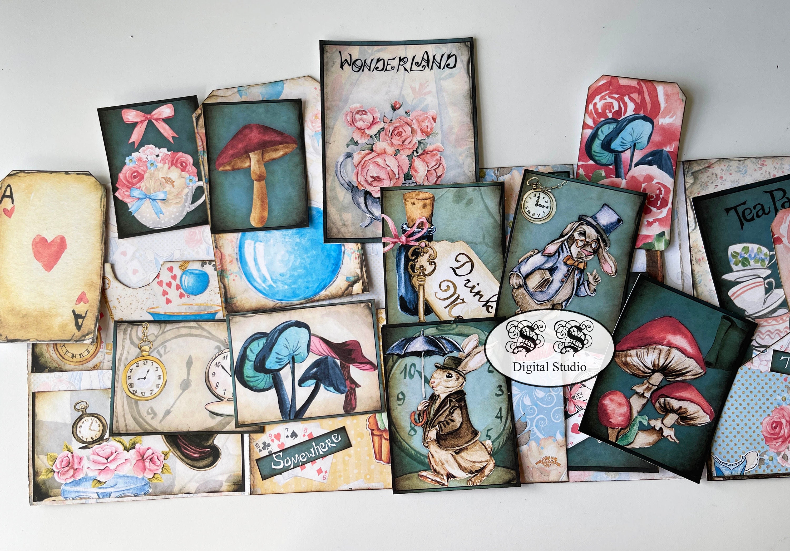 Alice in Wonderland Journal Insert Folio Tea Party Folder - Etsy