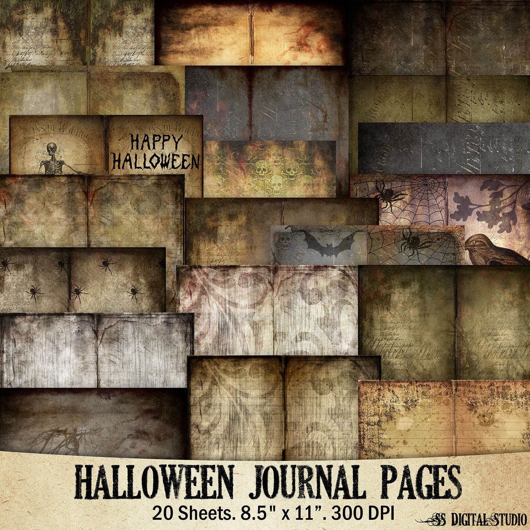 Halloween Journal Paper, Mystical, Mysterious Junk Journal Pages, Witch ...