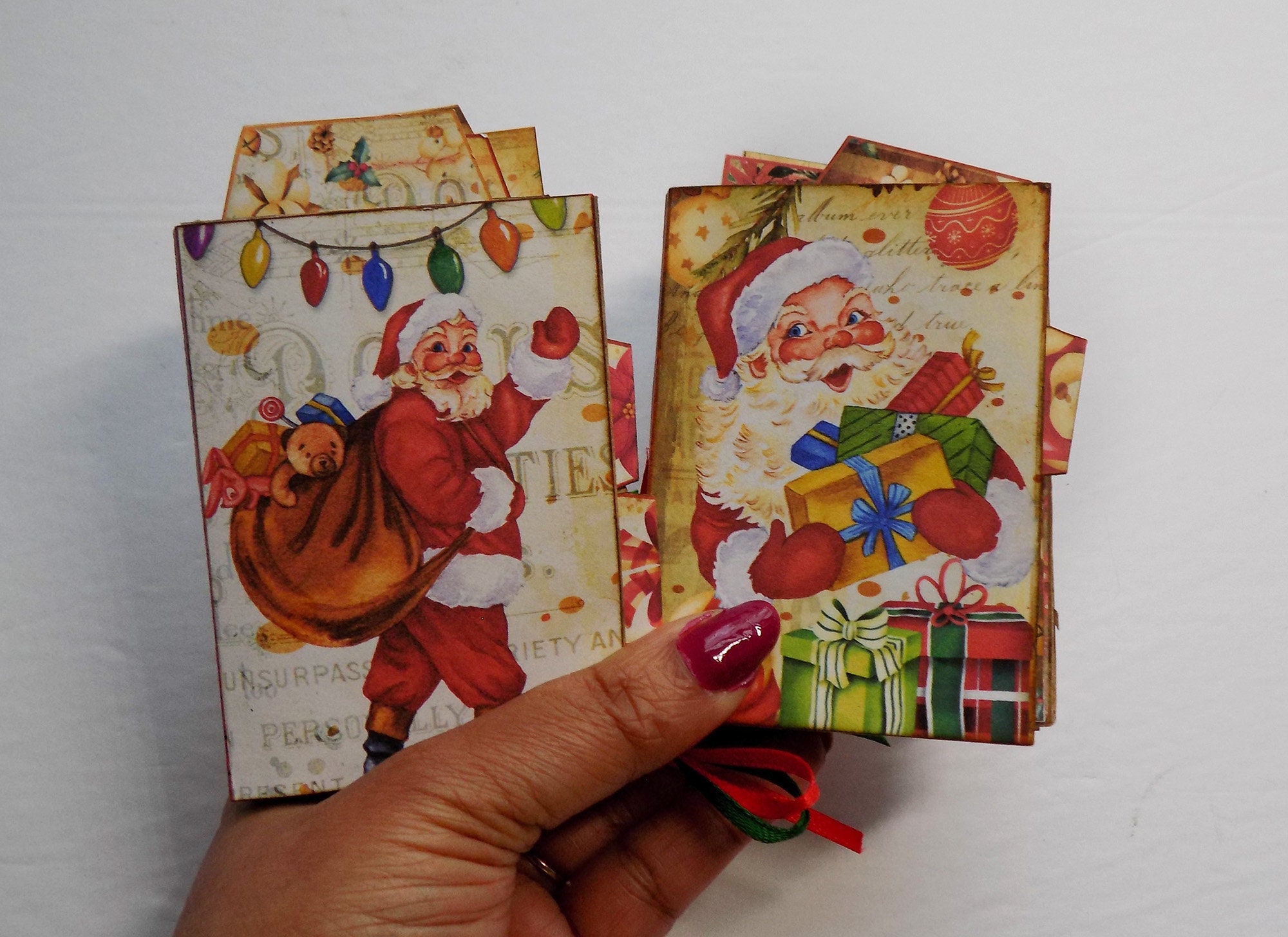 Christmas Mini Book Cute Joyful Santa Mini Book Notebook - Etsy