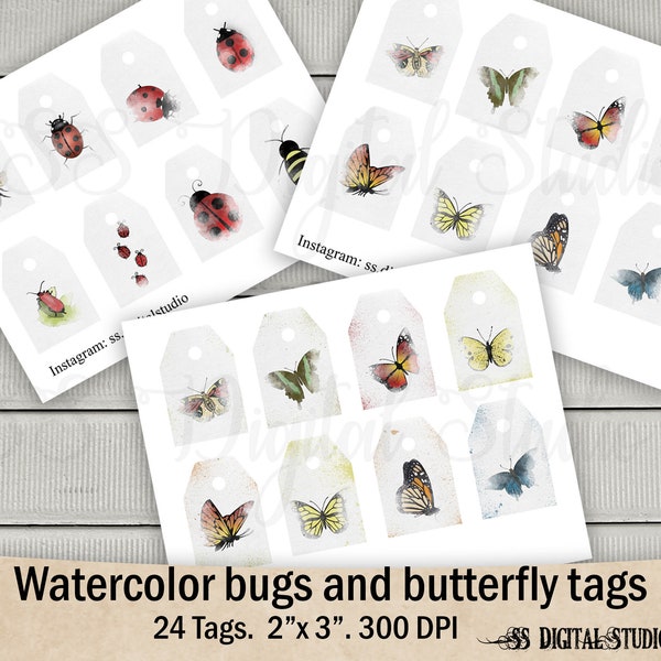 Butterfly Bugs Ephemera Printable - Etsy