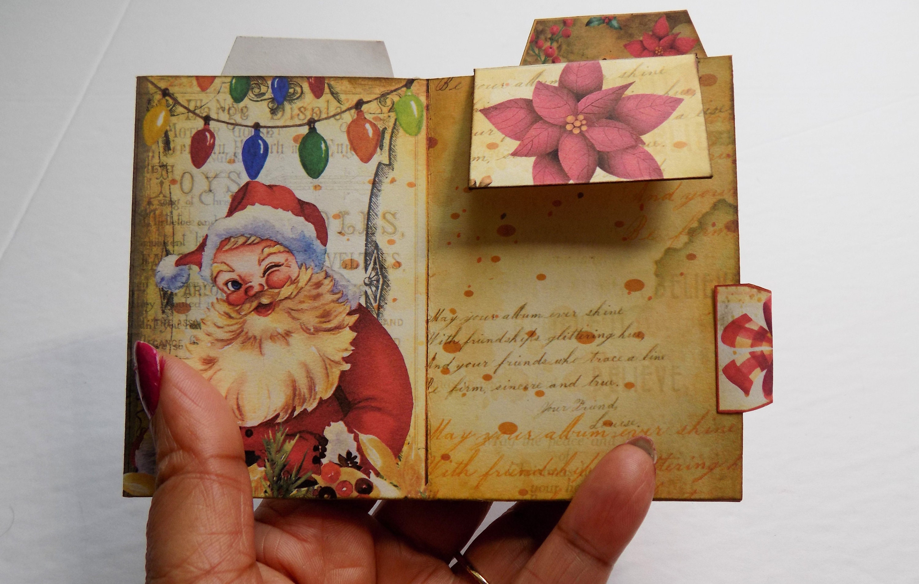 Christmas Mini Book Cute Joyful Santa Mini Book Notebook - Etsy