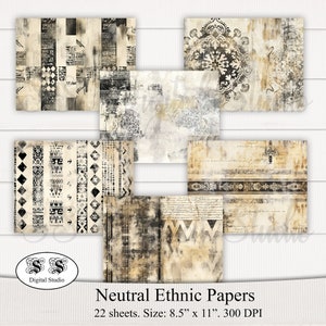Neutral Color Ethnic Landscape Printable Paper - Instant Download - Etsy