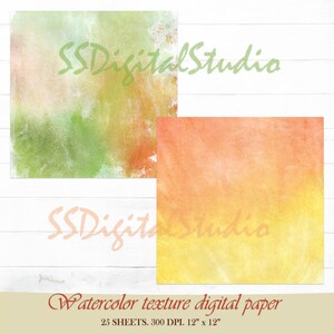 Watercolor, Background, Texture, Vibrant Color, Digital Paper Pack ...